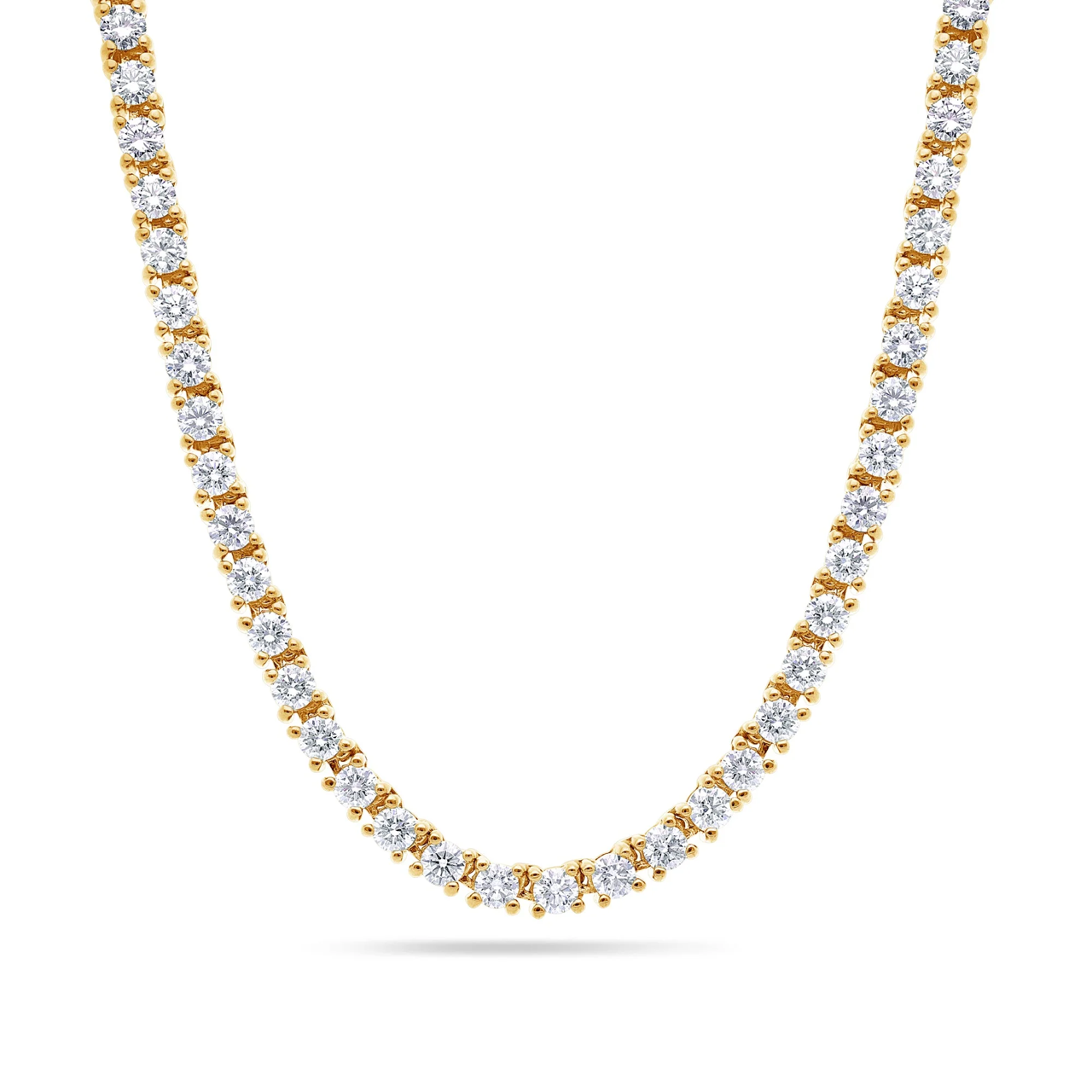 14K Gold 10 Pointer Lab-Grown Diamond Tennis Chain – VVS1 DEF Diamonds ...